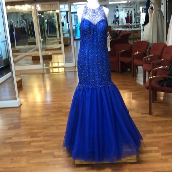 Sparkle | Dresses | Cobalt Blue Prom Dress With Beads | Poshmark